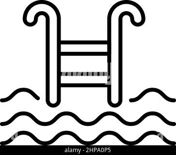 swimming pool line icon vector. swimming pool sign. isolated contour ...
