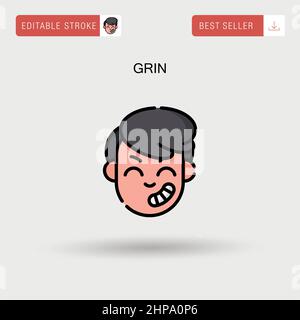 cute smile emoticon happy close eyes expression Stock Vector Image ...