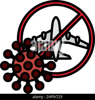 Flight Cancelled Icon. Bold outline design with editable stroke width ...