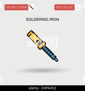 Soldering Iron Icon, Electric Soldering Iron Vector Art Illustration ...