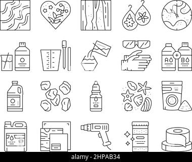 Resin Art Creation Collection Icons Set Vector Stock Vector Image & Art ...