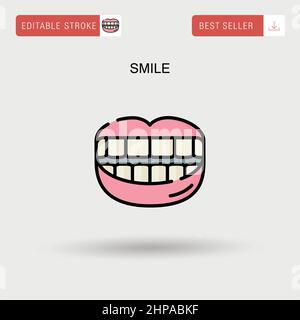 Simple smile face icon. Fun. Editable vector Stock Vector Image & Art ...