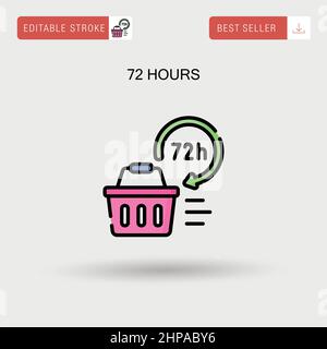 Free time icon logo sign vector outline in black and white color Stock ...