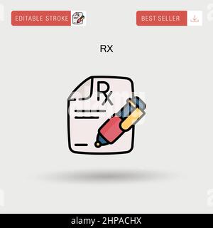 Medical prescription Rx sign vector icon. Medicine and healthcare ...