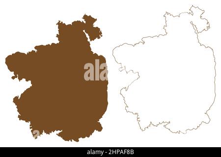 Gorumna island (Republic of Ireland) map vector illustration, scribble ...