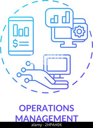 Operations management blue gradient concept icons set Stock Vector ...