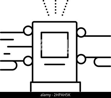 log debarking machine line icon vector illustration Stock Vector Image ...