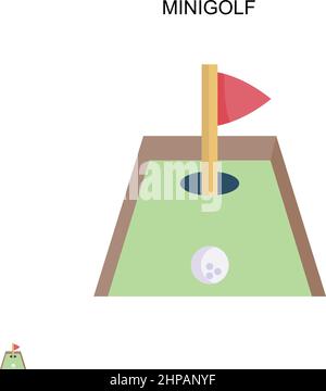 Minigolf Simple vector icon. Illustration symbol design template for ...