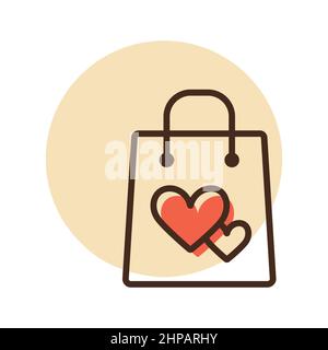 Gist bag with heart vector icon. Graph symbol for retail web site and ...