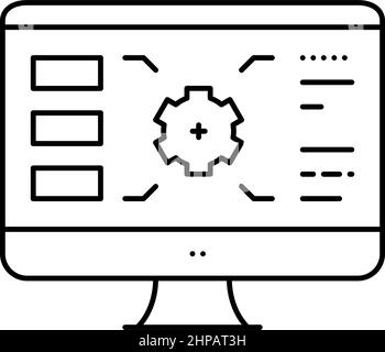 gear characteristics on computer screen isometric icon vector ...