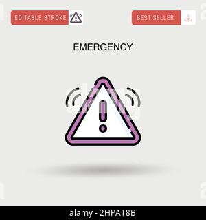 Urgent emergency icon simple flat vector symbol outline collection set ...