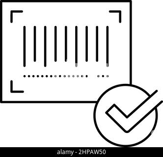 Approved qr code icon outline vector. Barcode payment. Scanner app Stock Vector Image & Art - Alamy