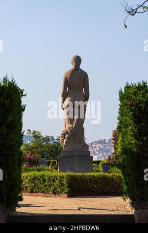 Plaza de la Armada square, Montjuïc, Barcelona, Catalonia, Spain Stock ...