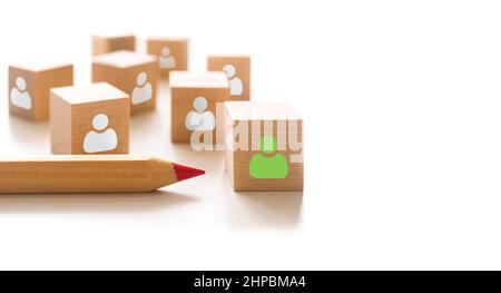 Team building concept. Choosing a good leader worker Stock Photo - Alamy