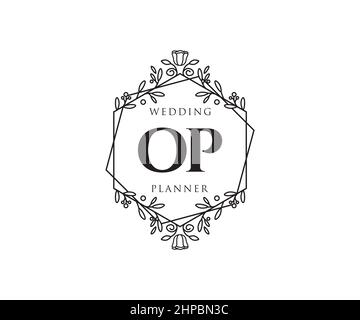 A vector illustration of Modern and elegant OP letter initial logo ...