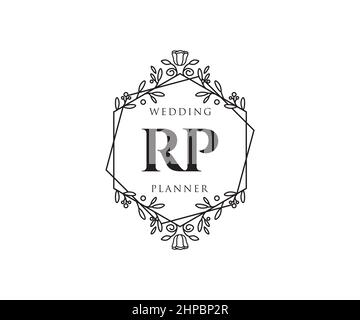 RP Initials letter Wedding monogram logos collection, hand drawn modern ...
