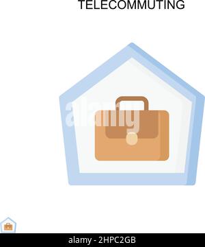 Telecommuting Simple vector icon. Illustration symbol design template for web mobile UI element ...