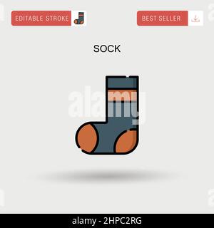 Cotton sock icon flat vector. Winter sock. Wool item isolated Stock ...