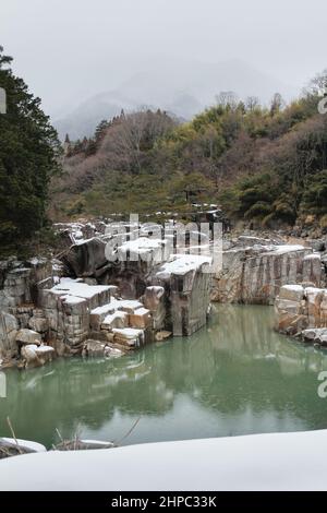 nagano, japan, 2022/19/02 , Nezame no toko, meaning "Bed of Awakening" is a scenic spot in Japan ...