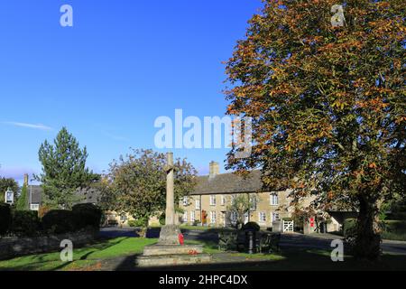 Autumn colours at Marholm village green; Peterborough; Cambridgeshire ...