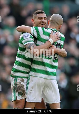 Celtic's Daizen Maeda after scoring his sides fourth goal during the ...