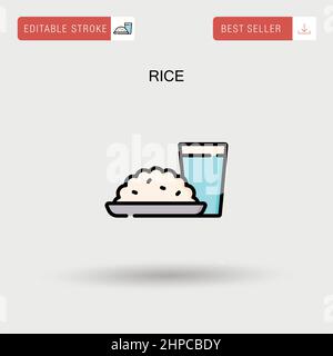 Rice icon, grain food and organic agriculture products vector emblem ...