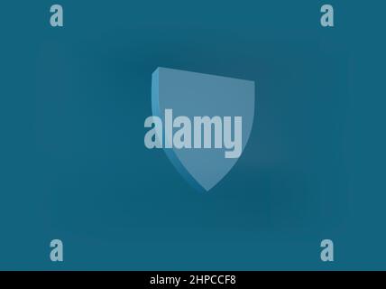 3d label ribbon. Glossy blue blank plastic banner for advertisment ...