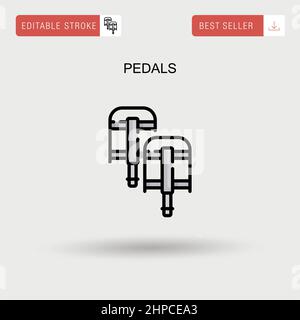 Equipment, foot, pedal vector icon on transparent background. Outline Equipment, foot, pedal ...