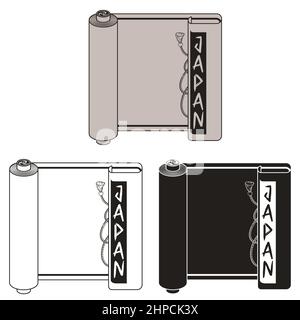 Japanese scroll paper illustration Stock Vector Image & Art - Alamy