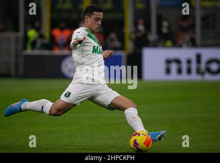 Milan, Italy. February 20, 2022, Georgios Kyriakopoulos of US Sassuolo ...