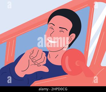 guy driving car Stock Vector Image & Art - Alamy