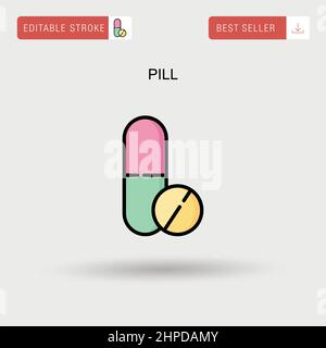 Simple icon of medicine capsule pill. Vector illustration Stock Vector ...