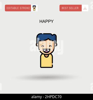 Happy Simple vector icon Stock Vector Image & Art - Alamy