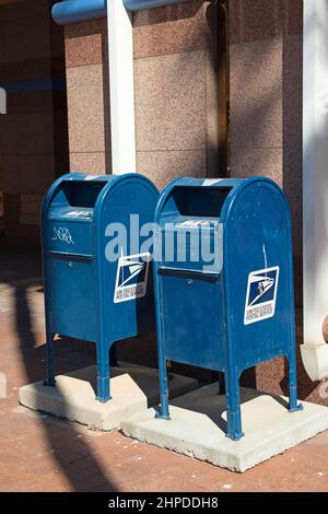 USPS postal collection letterbox in Chelsea in New York on Sunday ...