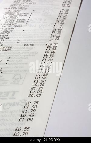 Supermarket shopping bill till receipt showing multi buy savings ...