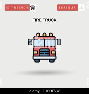 Fire truck Simple vector icon. Illustration symbol design template for web mobile UI element ...