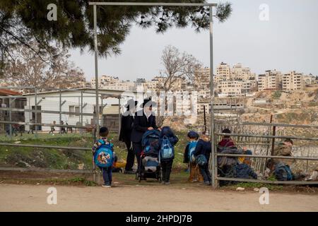 Religious Jews in Neve Yaakov also Neveh Ya'aqov a Jewish neighborhoods ...