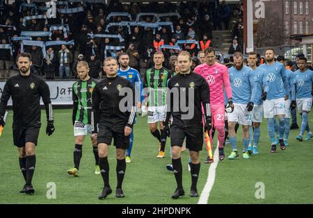 Malmoe, Sweden. 20th Feb, 2022. Eric Larsson (2) of Malmoe FF and ...