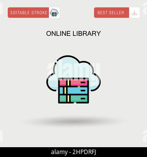 Online library design concept with people reading books in notebook and ...