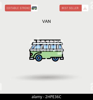 Commercial van icon. White background with shadow design. Vector ...