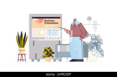 Cartoon of arab businessman boss giving golden star badge to winning ...