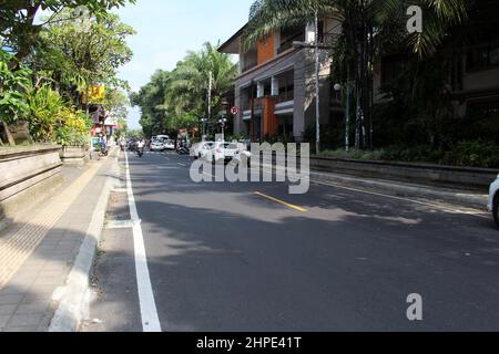 Pandemic effect on Ubud town center that was usually crowded. Taken ...