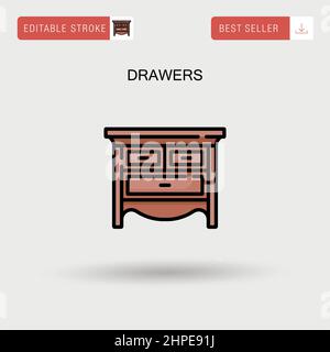 Chest Of Drawers Simple vector icon. Illustration symbol design ...