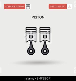 Vehicle engine piston icon. Vector isolated automobile engine piston ...