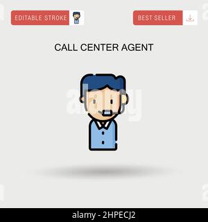 talking woman call center agent line style vector illustration design ...