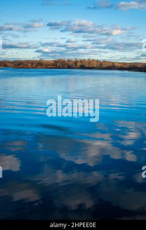 Charles River flowing through Cutler Park Reservation. Located in ...