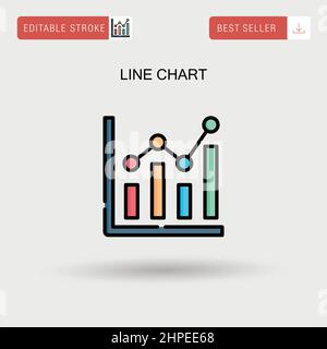 Line Chart Simple vector icon. Illustration symbol design template for ...