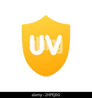 uv protection protect shield skincare single isolated icon with flat ...