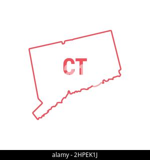 Connecticut map. Blank vector map of the Us State. Borders of ...