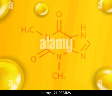 Theophylline molecular structure. Theophylline skeletal chemical formula. Chemical molecular ...